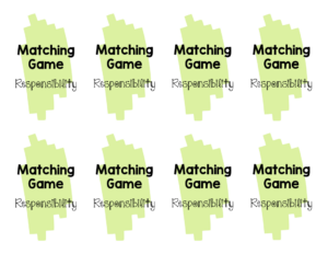 Responsibility Matching Game | Made By Teachers