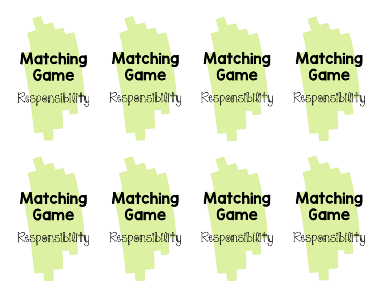 Responsibility Matching Game | Made By Teachers