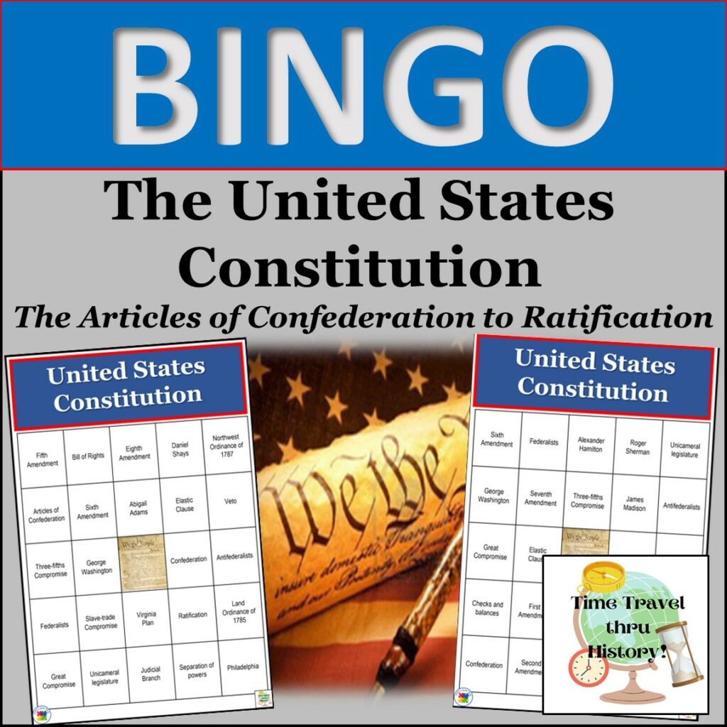 United States Constitution BINGO Review Game Activity: Articles of ...