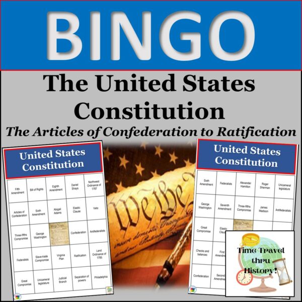 United States Constitution BINGO Review Game Activity: Articles of ...