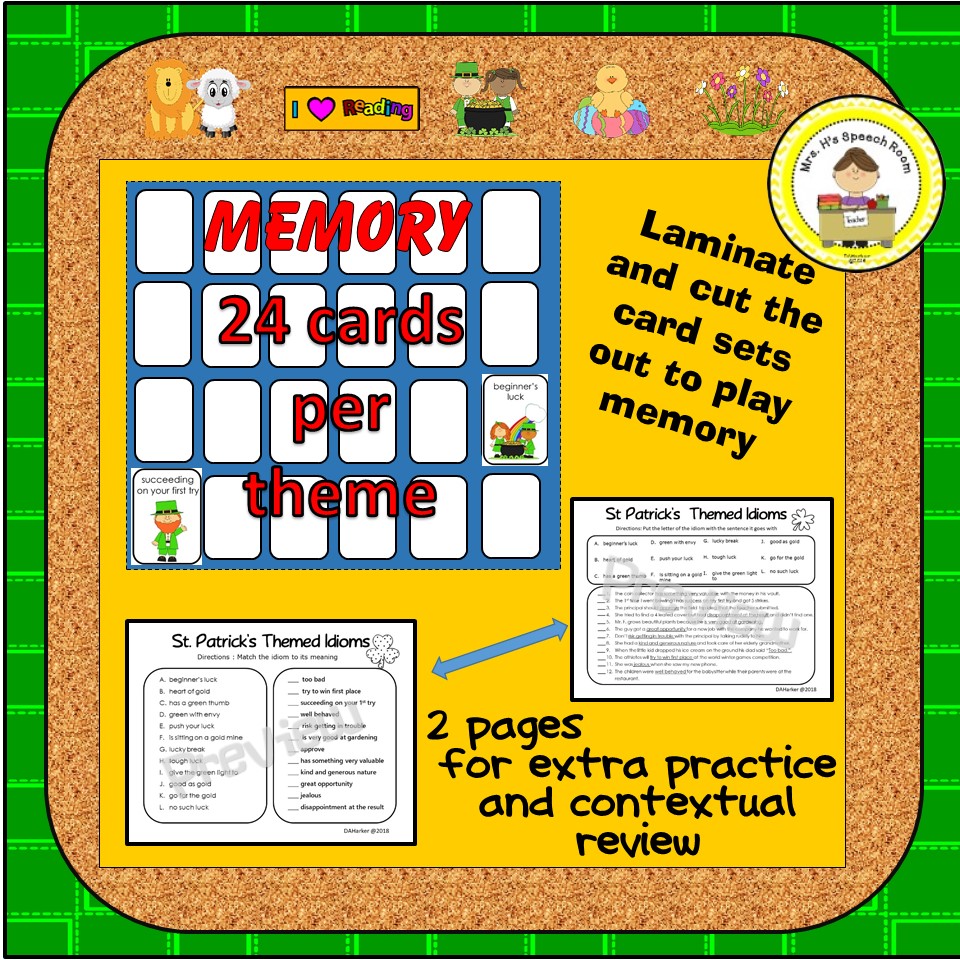 March Speech Therapy Idioms - Upper Elementary, Middle School, High ...