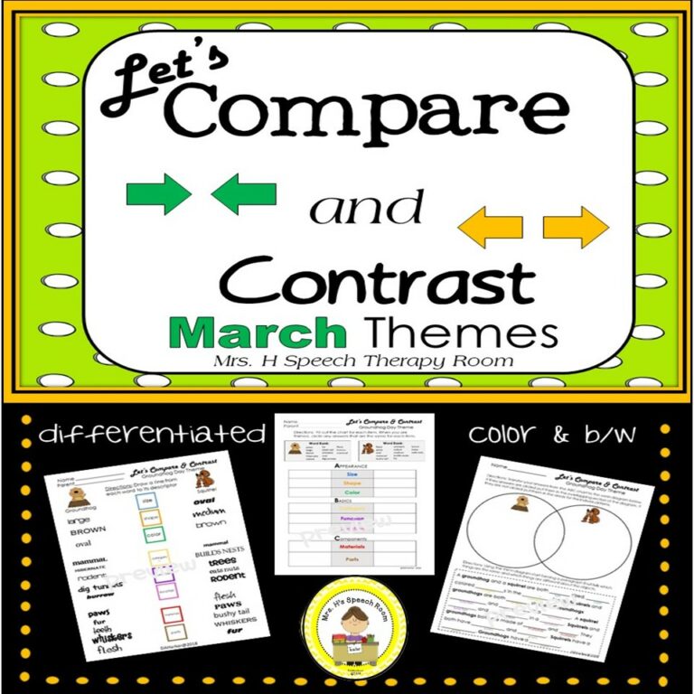 Let's Compare and Contrast in Speech Therapy- March Edition | Made By ...