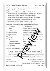 John Boyne "The Boy in the Striped Pajamas" worksheets | Made By Teachers