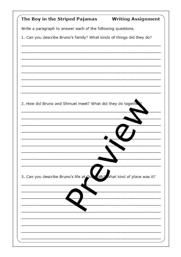 John Boyne "The Boy in the Striped Pajamas" worksheets | Made By Teachers