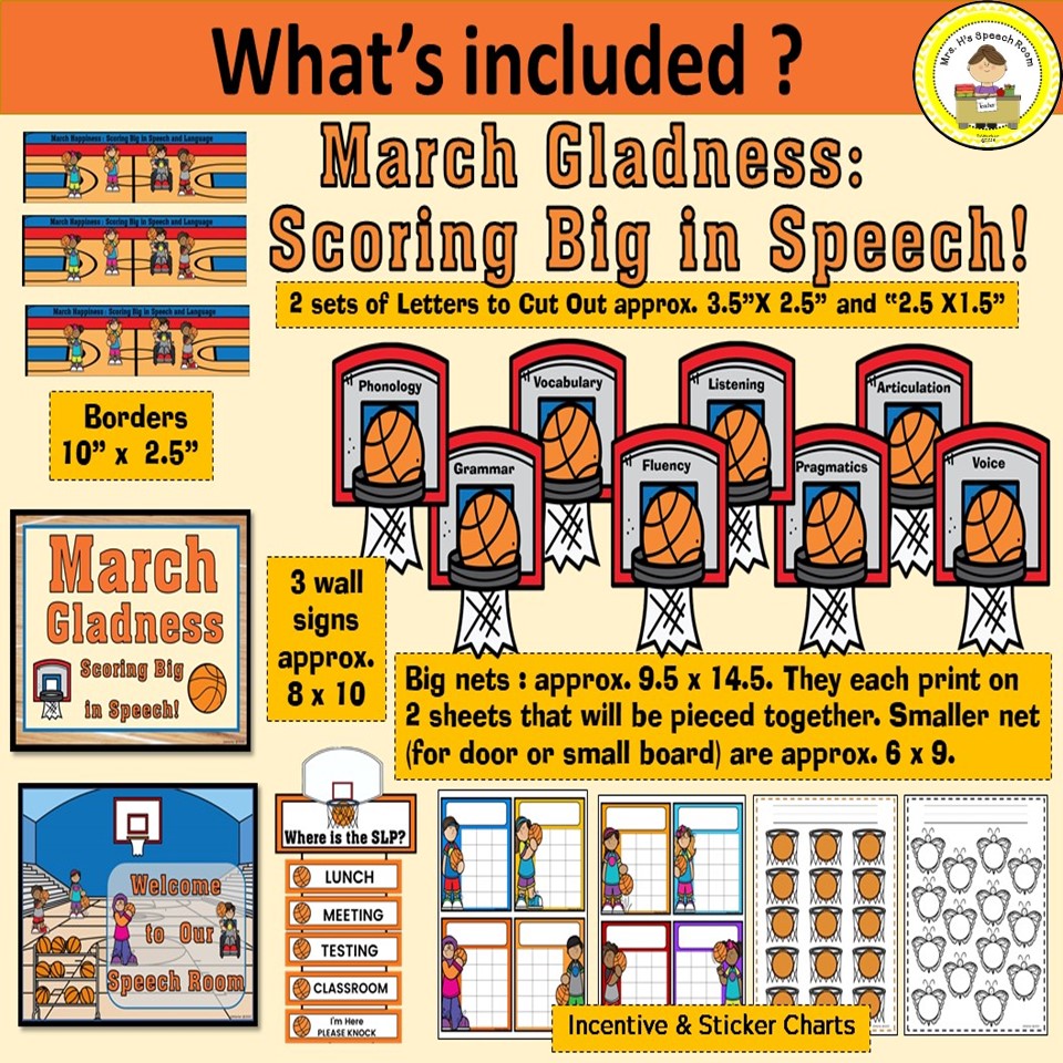 Speech Therapy Bulletin Board Room Decor for Spring with March ...