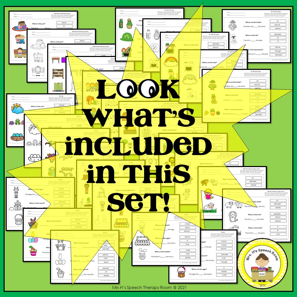 Prepositions in Speech Therapy with March Themes | Made By Teachers