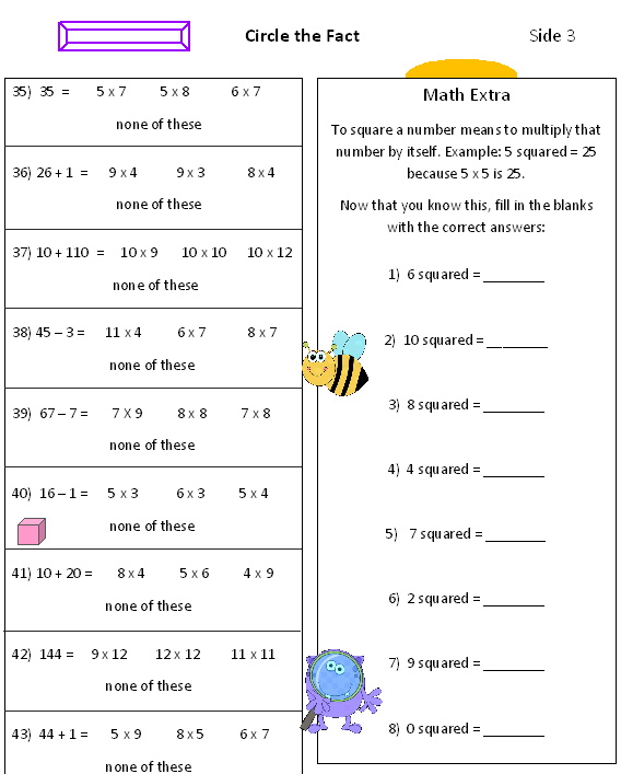 Both Items - Math Word Search PLUS Circle the Fact Multiplication ...