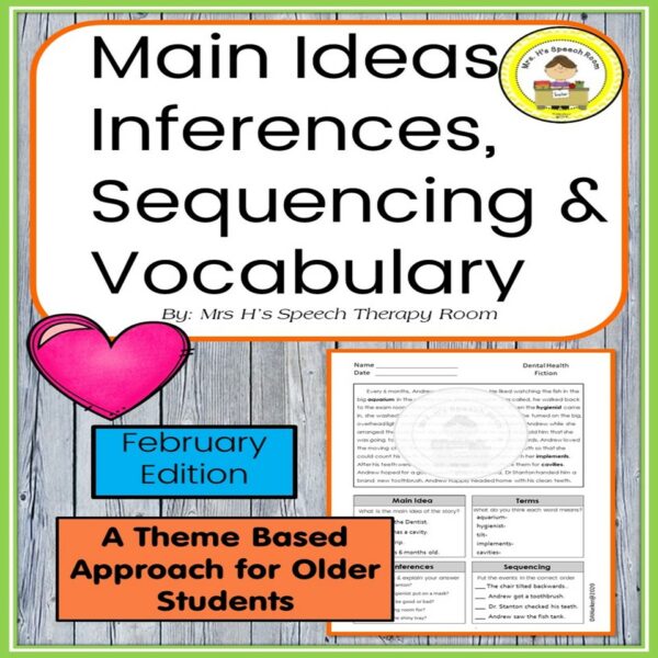 Main Idea, Inferences, Sequencing & Vocabulary in Middle School Speech ...