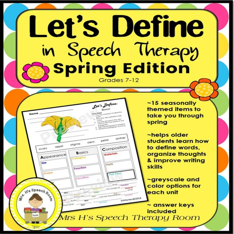 Describing and Defining in Speech Therapy - Spring Edition | Made By ...