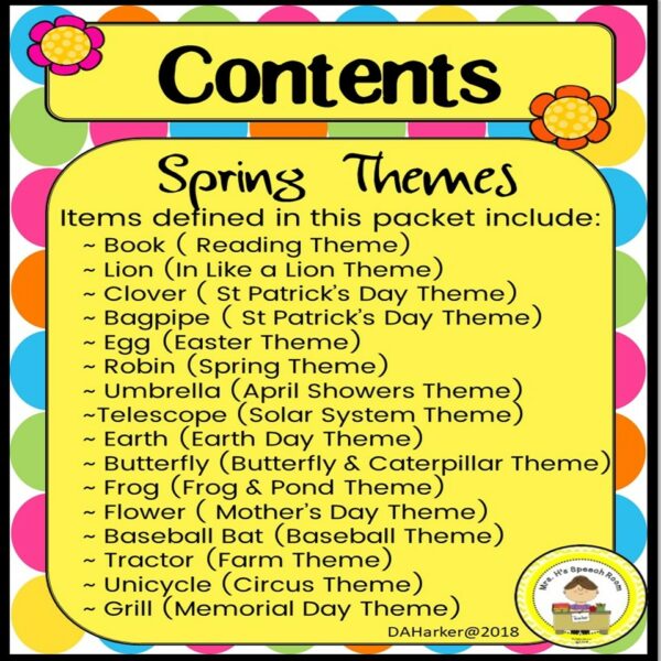 Describing and Defining in Speech Therapy - Spring Edition | Made By ...