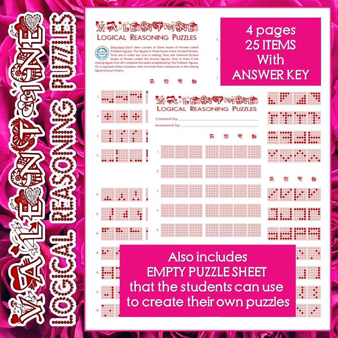 VALENTINE Rebus Puzzle Frames 251–275 Worksheets | Made By Teachers