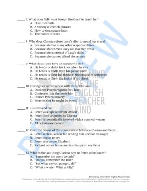 Mrs. Dalloway by Virginia Woolf Quiz and Answer Key (Part 3) | Made By ...
