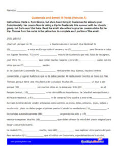 Guatemala - Sweet 16 Verbs - Emergency Sub Plan for Spanish ...