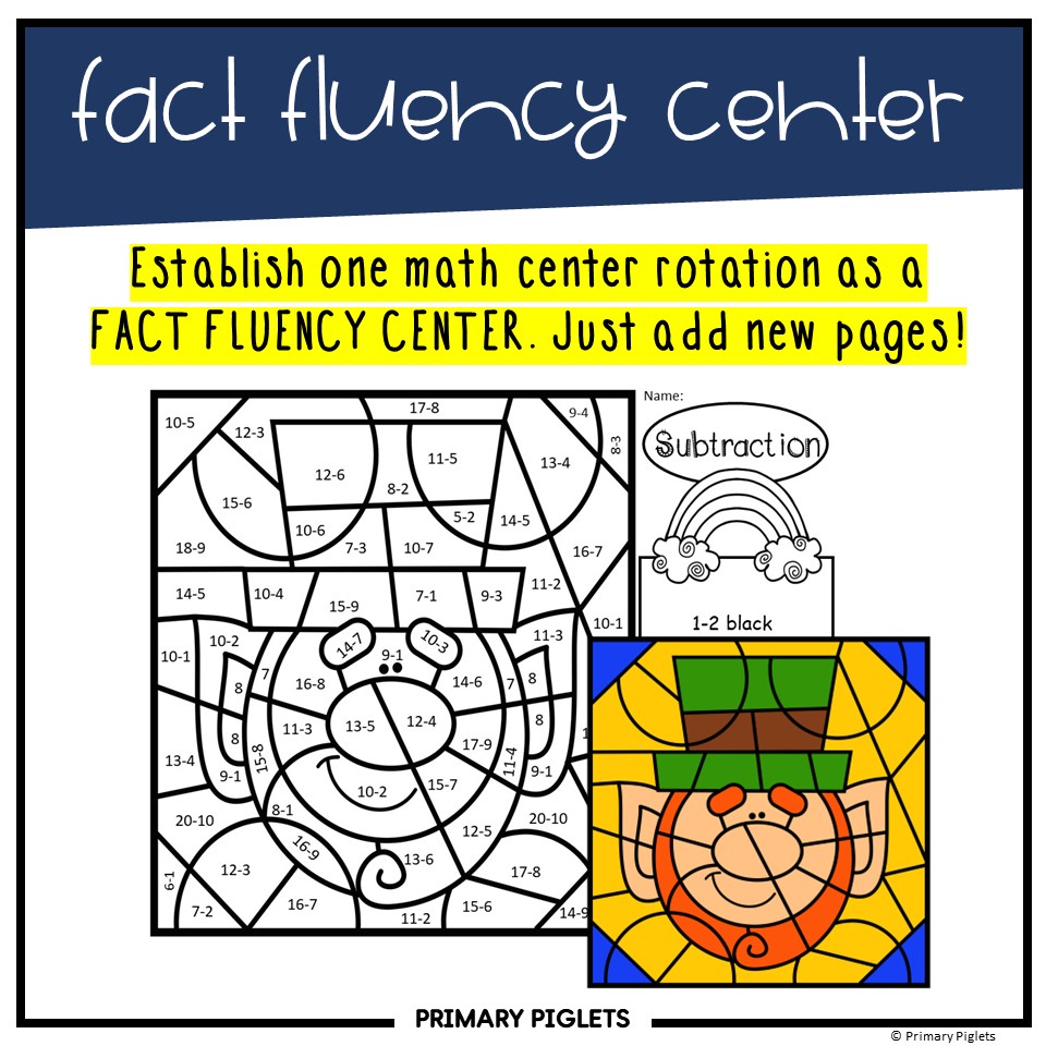 ST. PATRICK'S DAY COLOR BY NUMBER CODE CODE SUBTRACTION | Made By Teachers