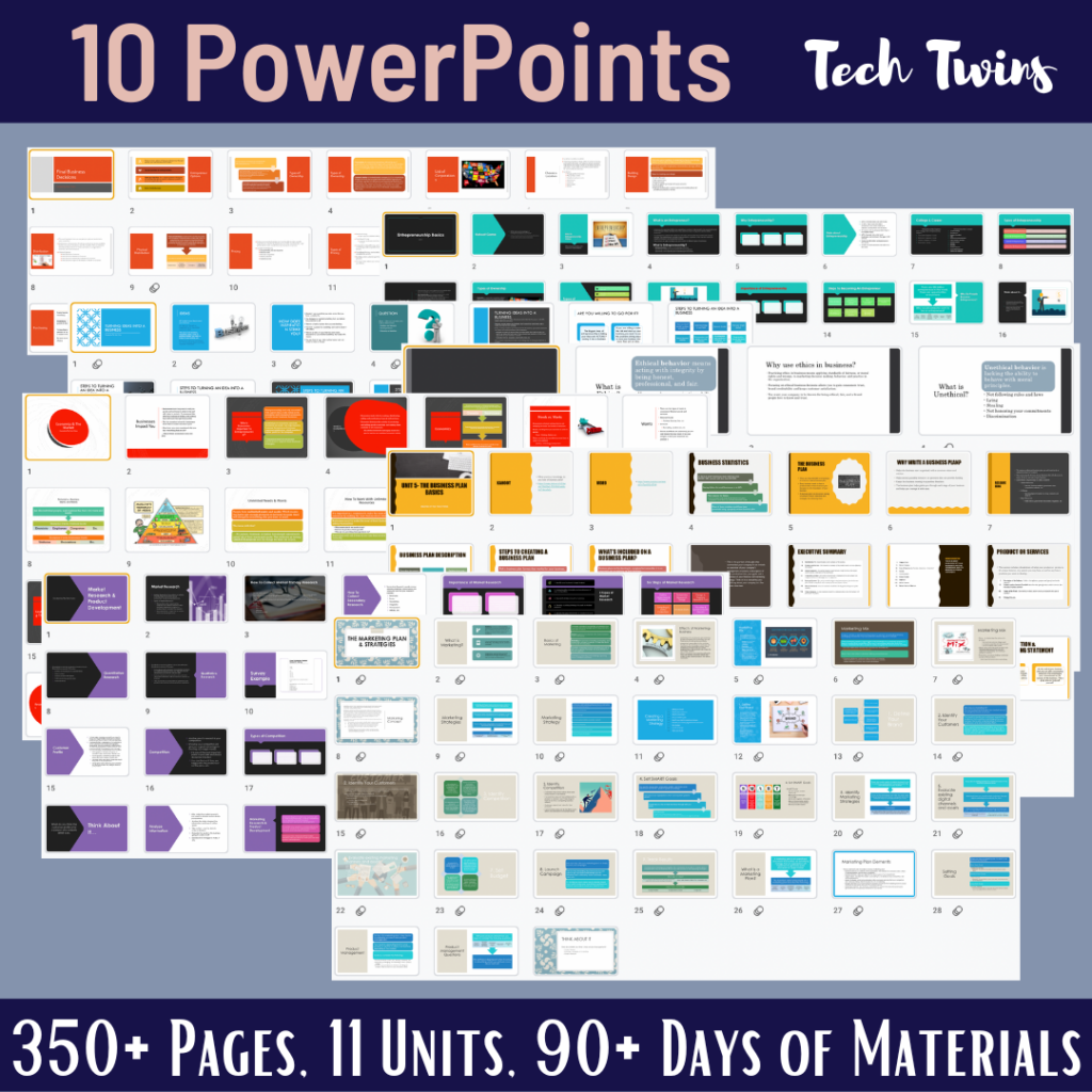 Entrepreneurship Course & Bundle- Full Year (TURNKEY) | Made By Teachers