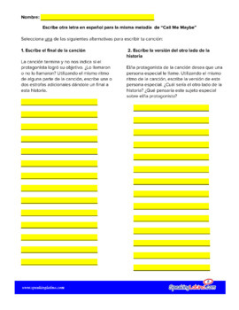 Call Me Maybe in Spanish: Song to Practice Listening Comprehension ...