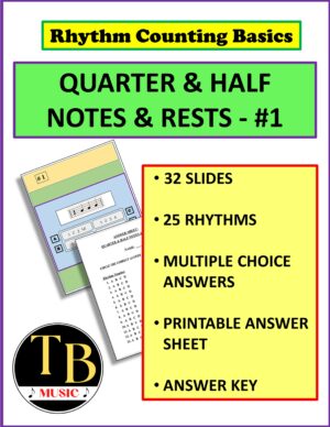 COUNTING RHYTHMS: Quarter & Half Notes & Rests #1 | Made By Teachers