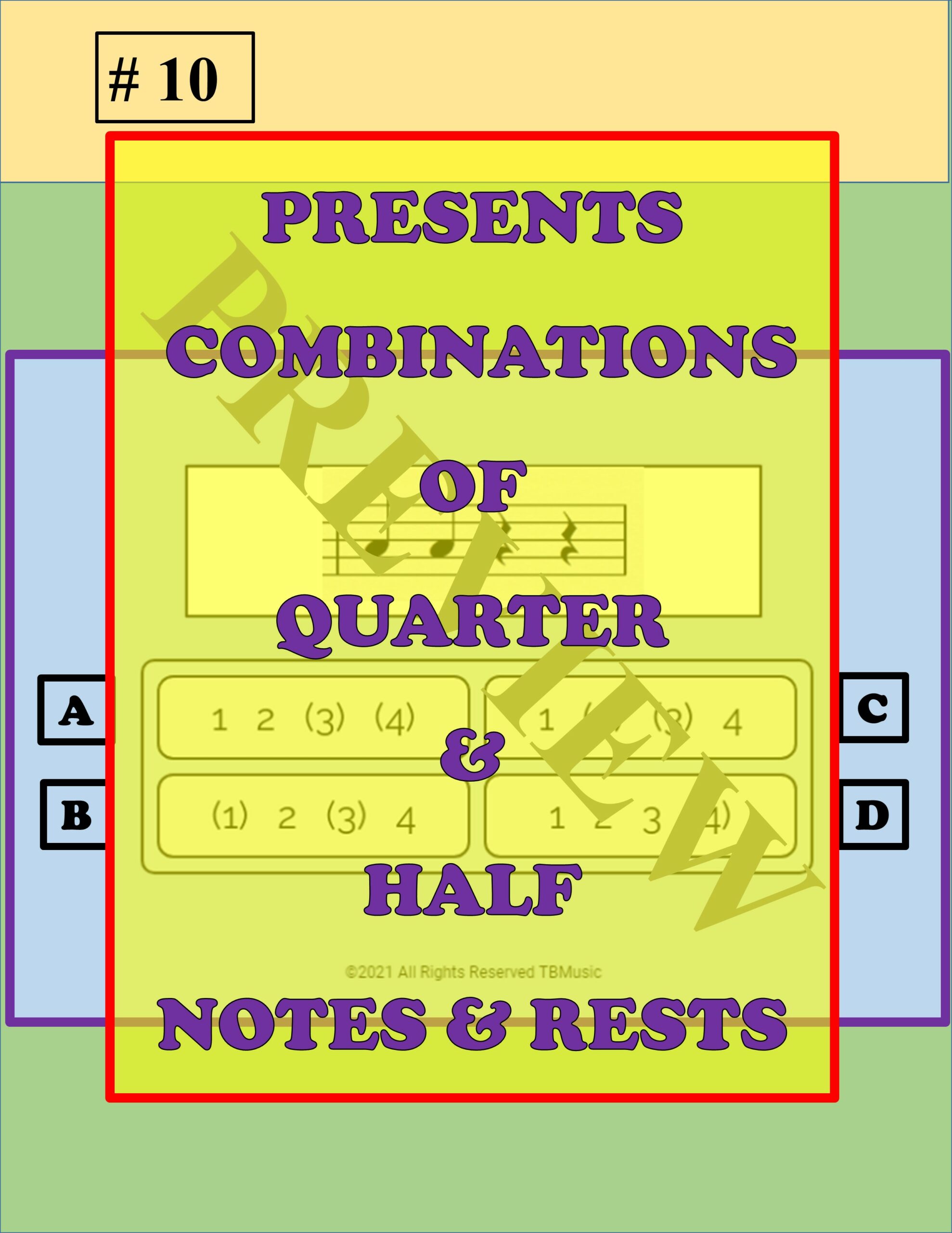 COUNTING RHYTHMS: Quarter & Half Notes & Rests #1 | Made By Teachers