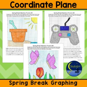 Spring Break Coordinate Plane Math Mystery Graphing Pictures in ...