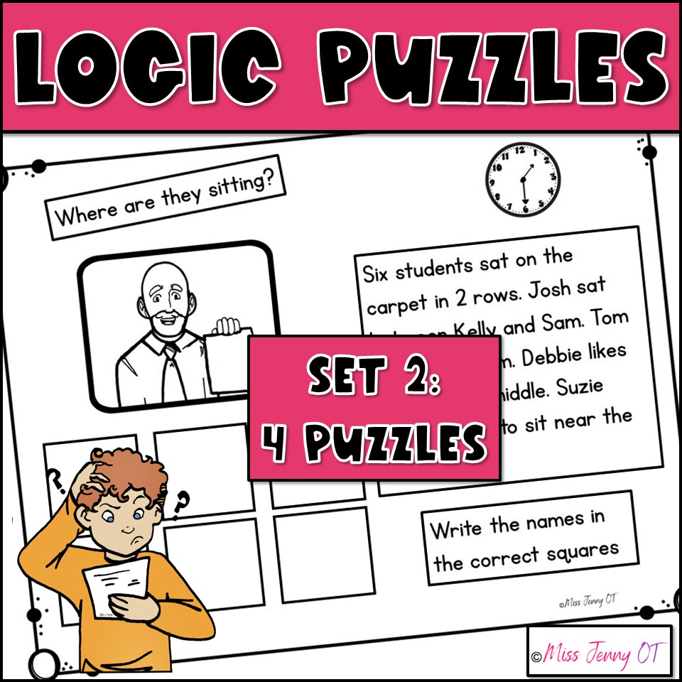 Executive Functioning Activities Logic Puzzle Worksheets for Kids Bundle | Made By Teachers