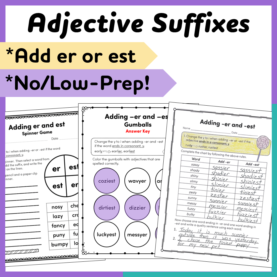 The y to i Rule - Worksheets, Games, Center, and Digital Activities ...