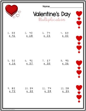 Double Digit Multiplication Practice | Valentine's Day Theme | Made By ...