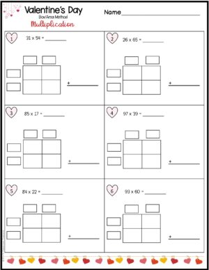 Double Digit Multiplication Practice | Valentine's Day Theme | Made By ...
