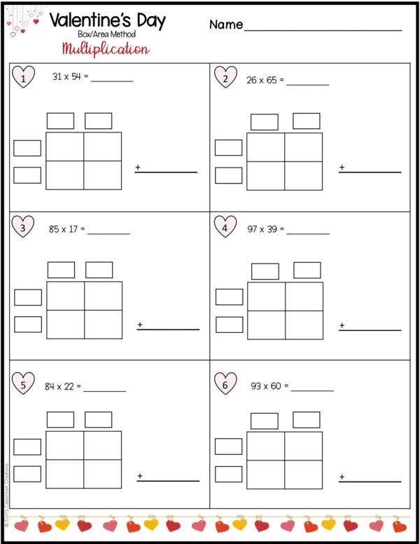 Double Digit Multiplication Practice | Valentine's Day Theme | Made By ...