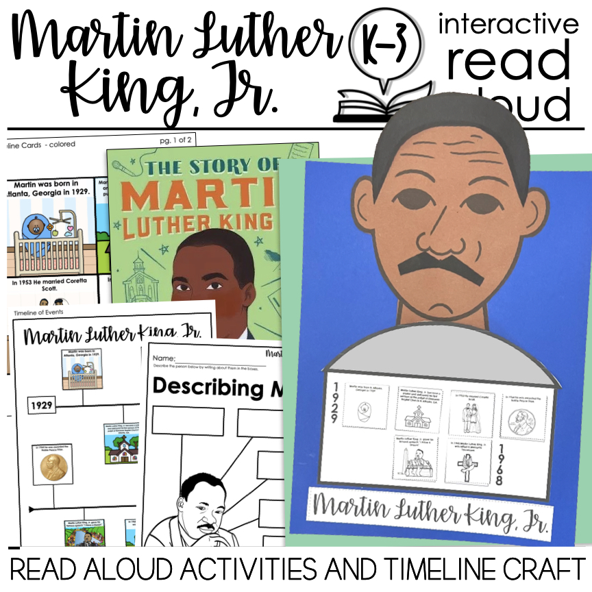 Martin Luther King Jr. Black History Month Craft and Interactive Read ...