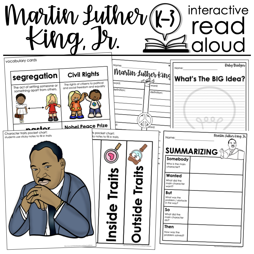 Martin Luther King Jr. Black History Month Craft and Interactive Read ...