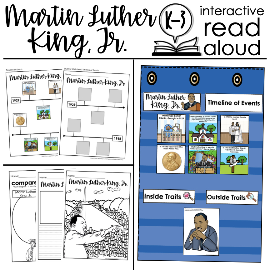 Martin Luther King Jr. Black History Month Craft and Interactive Read ...