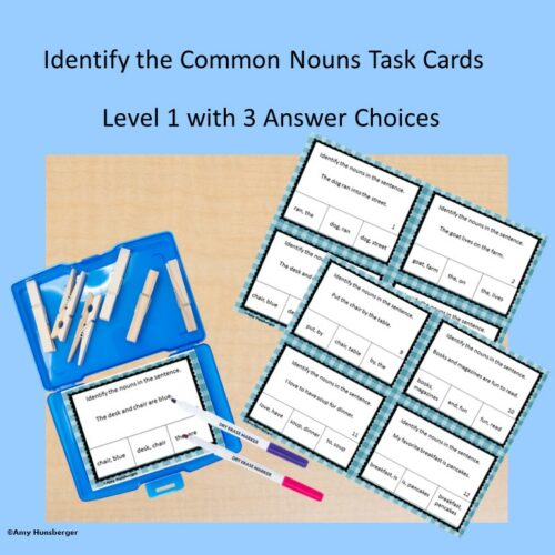 Common Noun Task Cards Level 1 and Level 2 | Made By Teachers