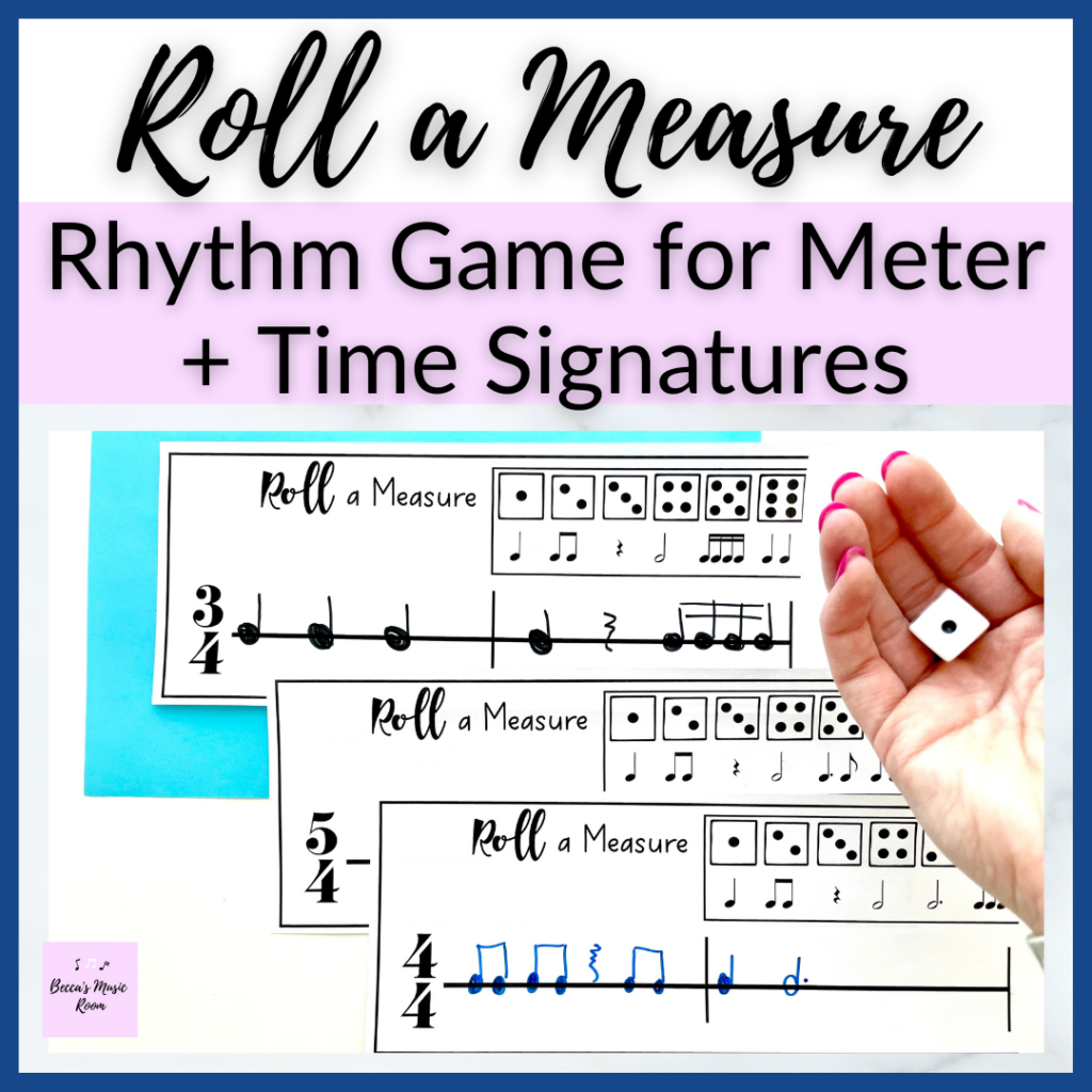 Roll a Measure Time Signature Game for Rhythm Elementary Music Centers ...