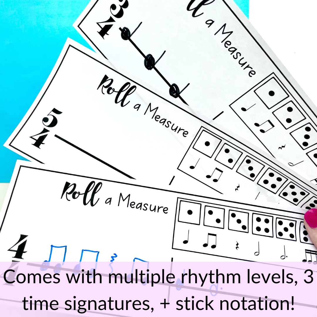 Roll a Measure Time Signature Game for Rhythm Elementary Music Centers ...