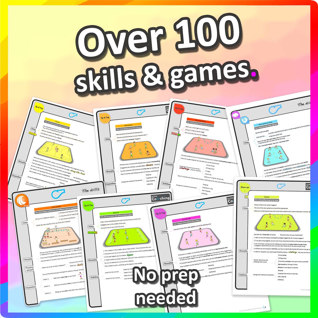 Kindergarten to Grade 2 PE Games - Complete Sport Skill and Games Pack ...