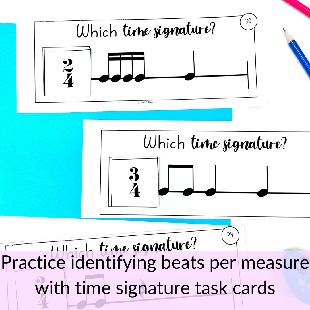 Time Signature Task Card Game for Rhythm Elementary Music Centers and ...