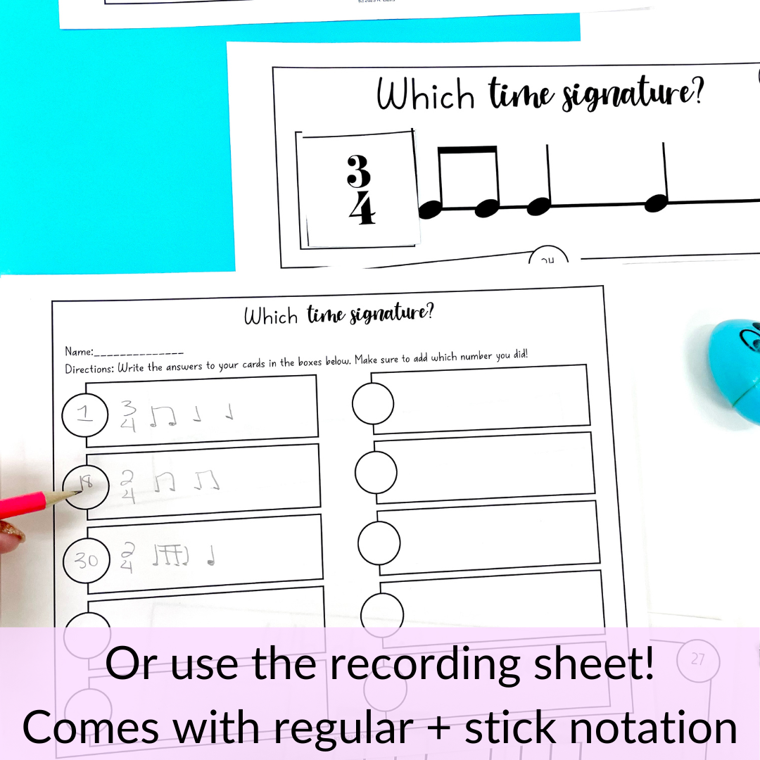 Time Signature Task Card Game for Rhythm Elementary Music Centers and ...