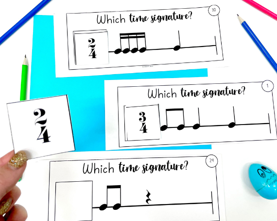 Time Signature Task Card Game for Rhythm Elementary Music Centers and ...