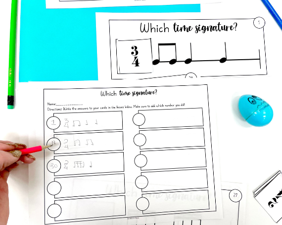 Time Signature Task Card Game for Rhythm Elementary Music Centers and ...