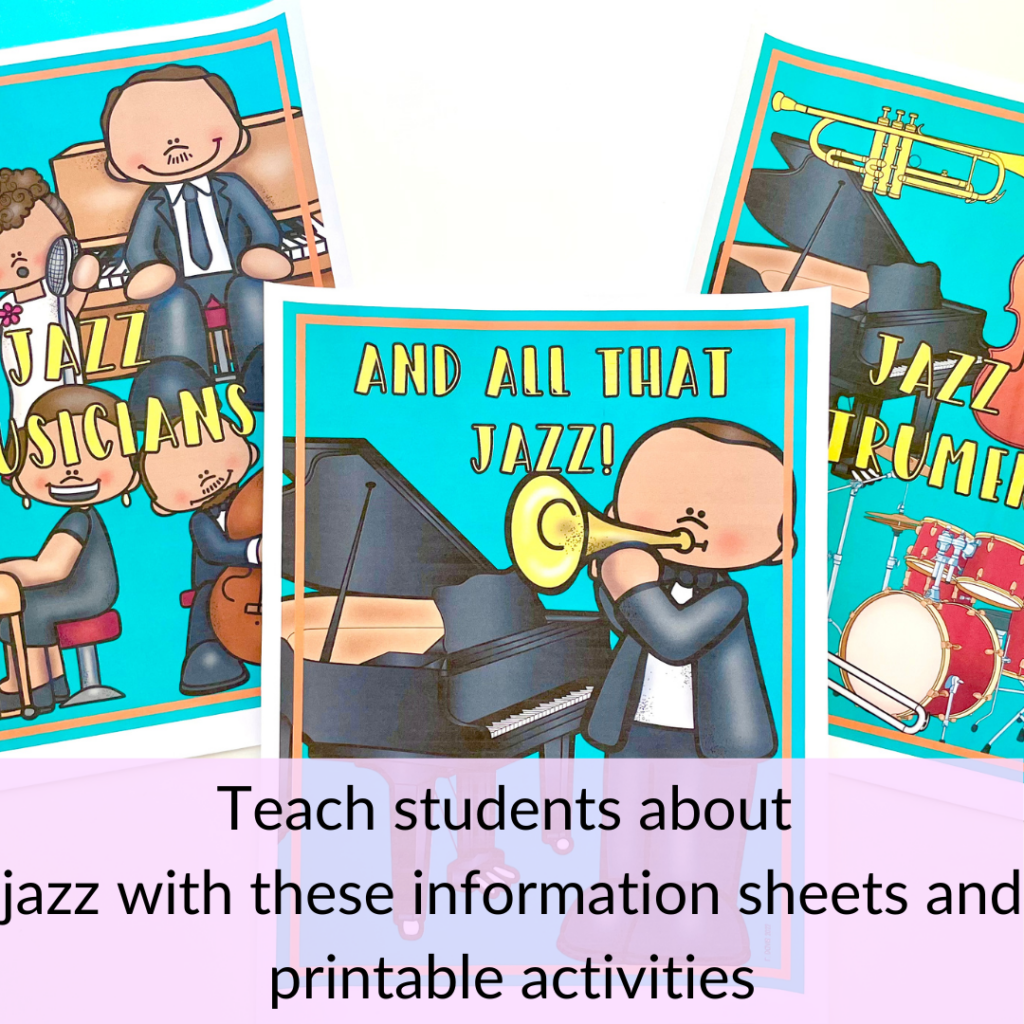 Jazz Printable Activities, Posters, Bulletin Board for Black History ...