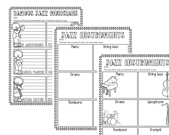 Jazz Printable Activities, Posters, Bulletin Board for Black History ...