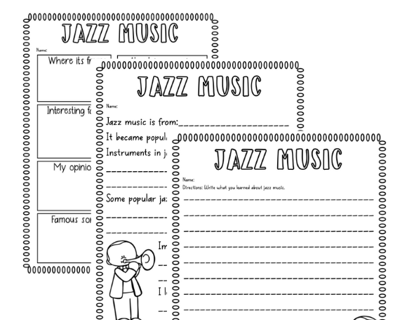 Jazz Printable Activities, Posters, Bulletin Board for Black History ...