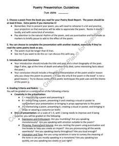 Poetry Book Report | Made By Teachers