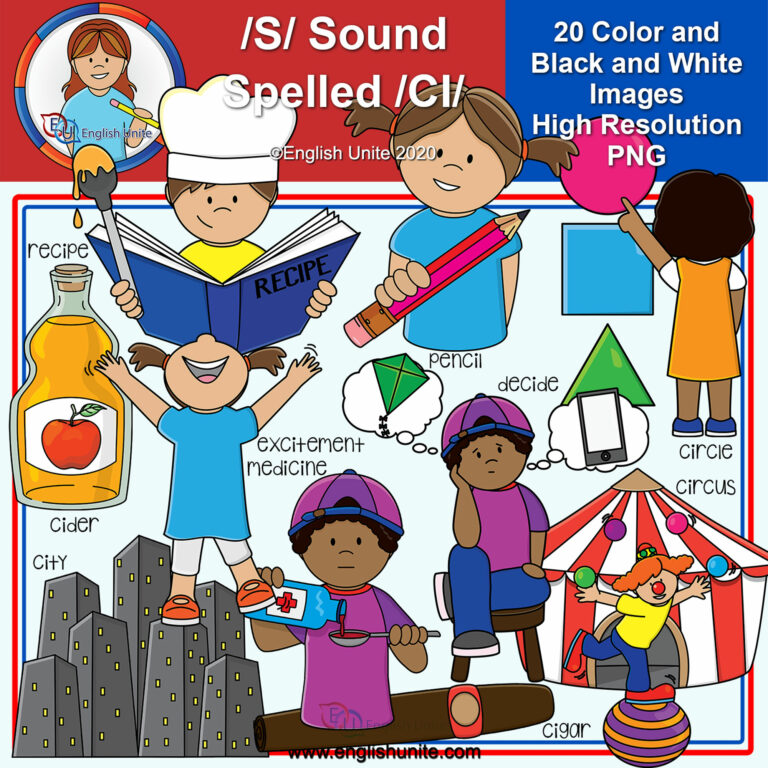 Clip Art - S Sound Spelled Ce, Ci & Cy Bundle (Soft C) | Made By Teachers