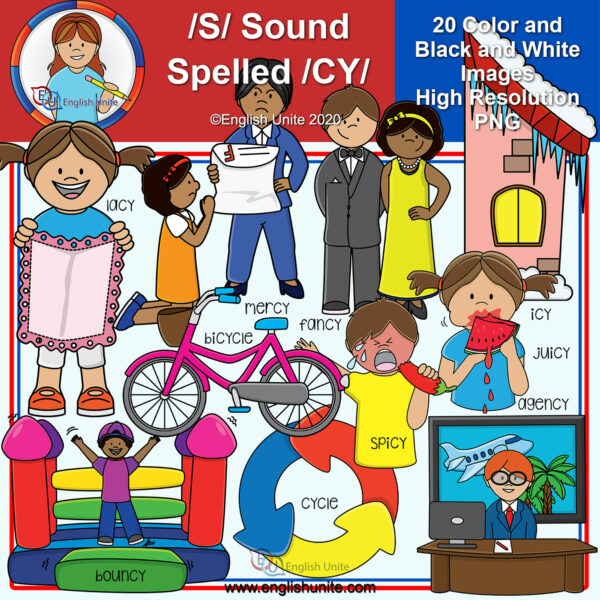 Clip Art - S Sound Spelled CY (Soft C) | Made By Teachers