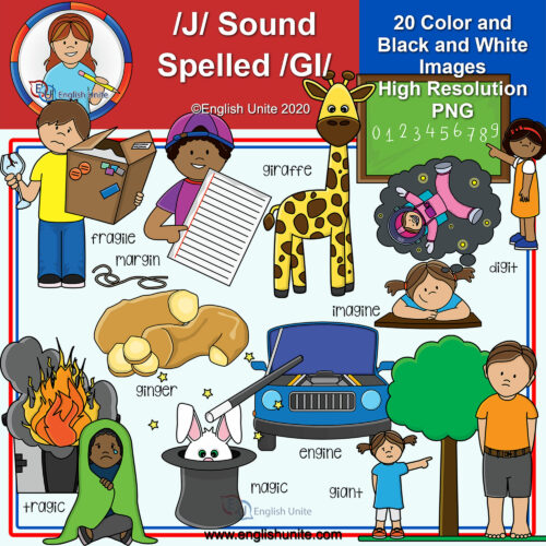 Clip Art - J Sound Spelled GI (Soft G) | Made By Teachers