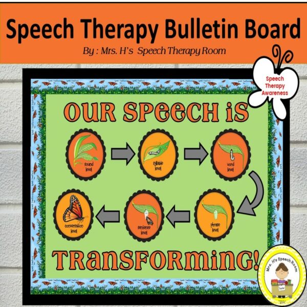 Speech Therapy Bulletin Board and Room Decor for Spring Butterfly Theme ...