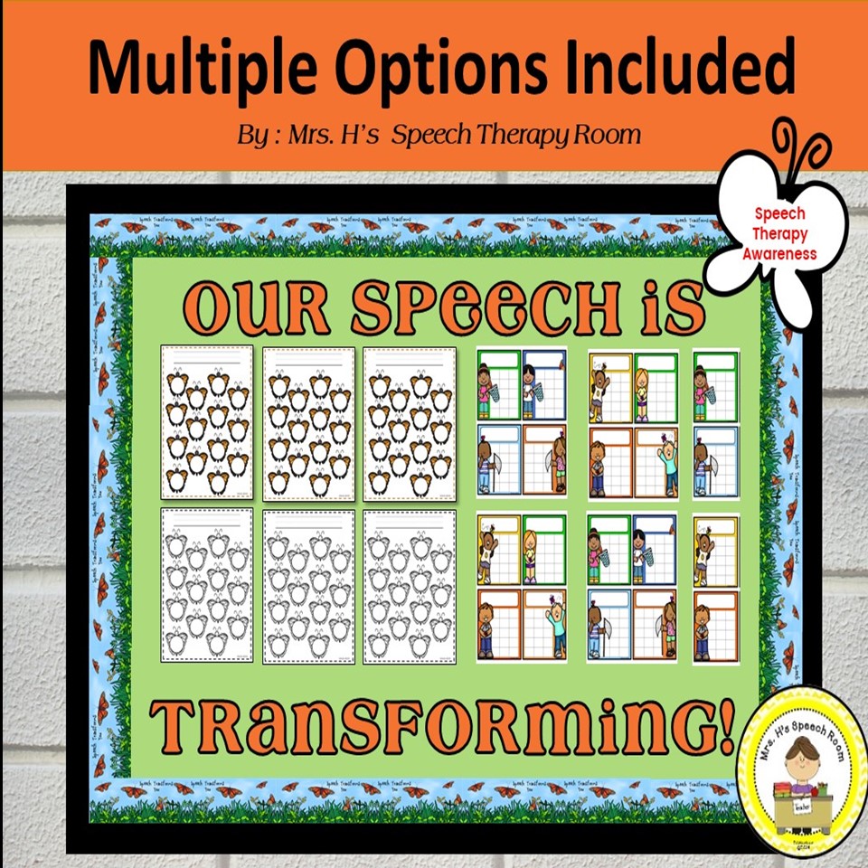 Speech Therapy Bulletin Board and Room Decor for Spring Butterfly Theme ...