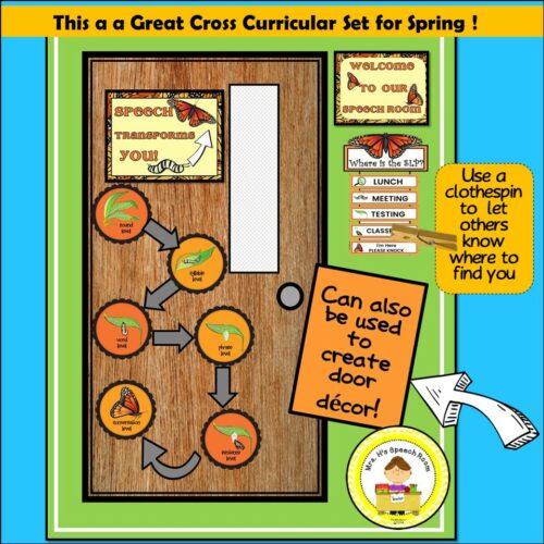 Speech Therapy Bulletin Board and Room Decor for Spring Butterfly Theme ...