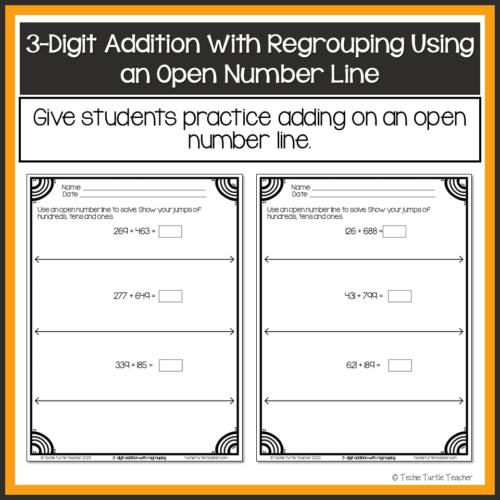 3-Digit Addition with Regrouping Using an Open Number Line | Made By ...